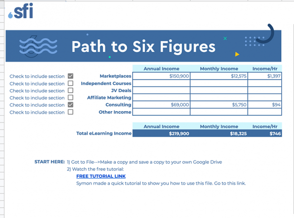 “6 Figures a Year” Planner - Six Figure Instructor